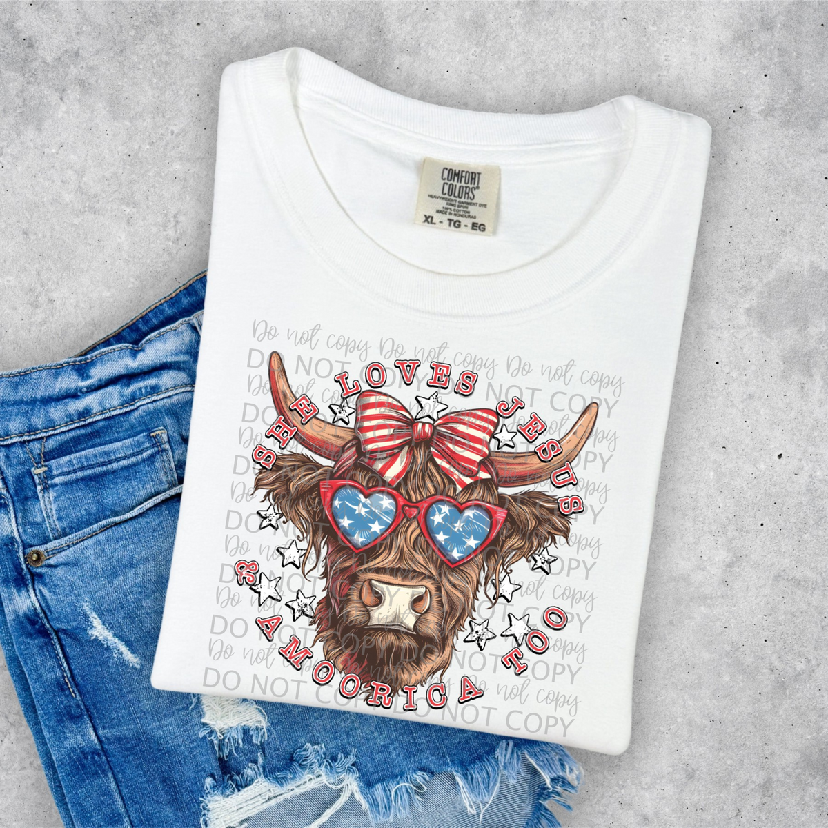 Love Jesus and Amoorica Too -DTF TRANSFER – Owlrageous Boutique and ...